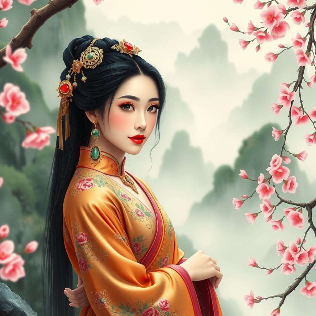 China portrait , Abstract art - Ethereal Chinese Noblewoman ...