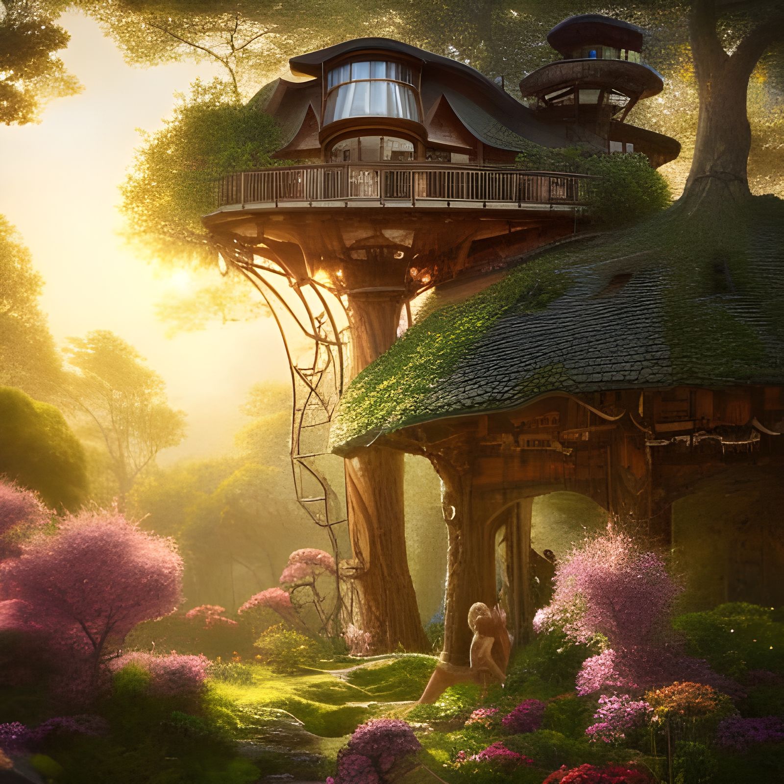 Cabin Treehouse - AI Generated Artwork - NightCafe Creator