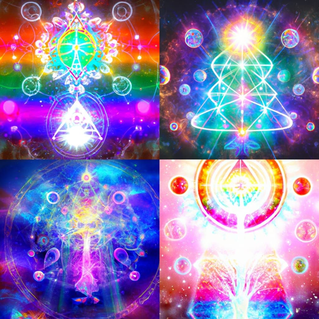 Essenes Metaphysical tree of Life radiant colourful cosmic complex ...
