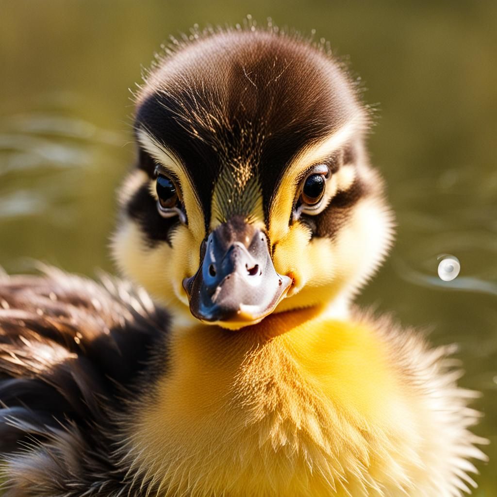 Close Portrait of a a cute duck chick - AI Generated Artwork ...