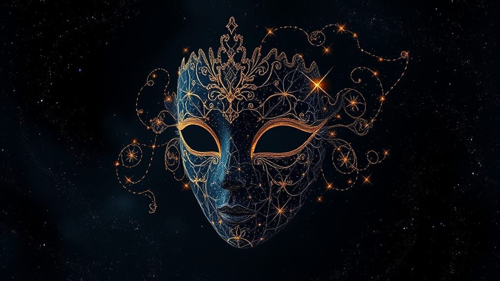 the mask - Surrealist Venetian Mask Radiates Celestial Ligh...