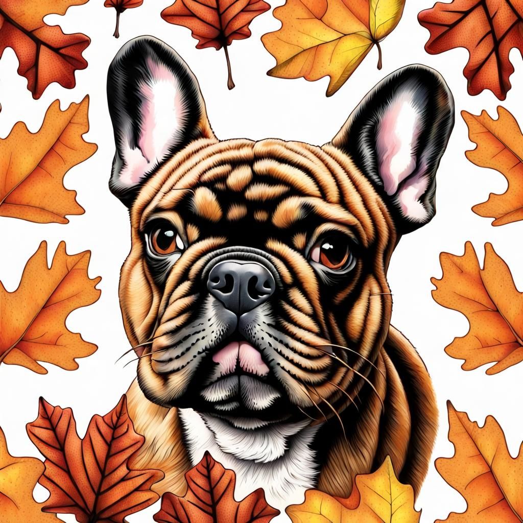 Autumn Frenchie - AI Generated Artwork - NightCafe Creator