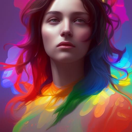 Rainbow Lady - AI Generated Artwork - NightCafe Creator