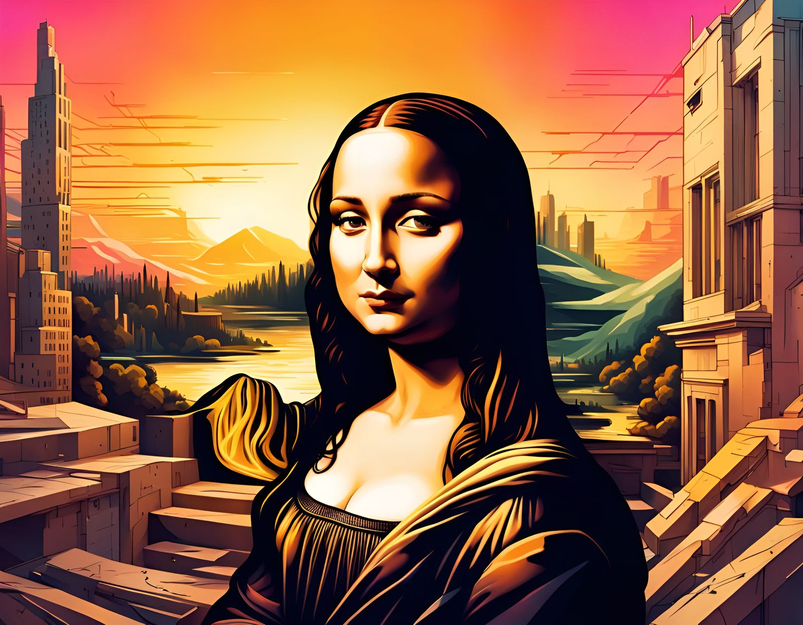 Rebirth of Mona Lisa in modern world - AI Generated Artwork - NightCafe ...