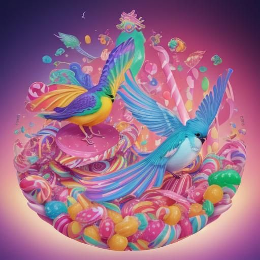 Birds Candy art style! Whimsical playful colorful! candy!!! 🍬🍭 ...