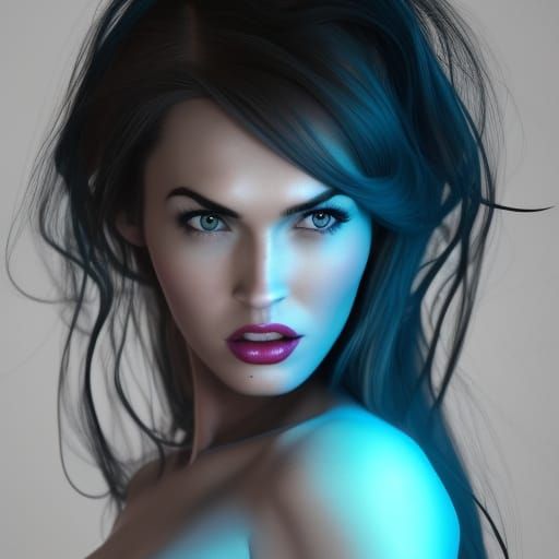 portrait of a gorgeous woman, clevage, pin up, Modern Art, Megan Fox ...