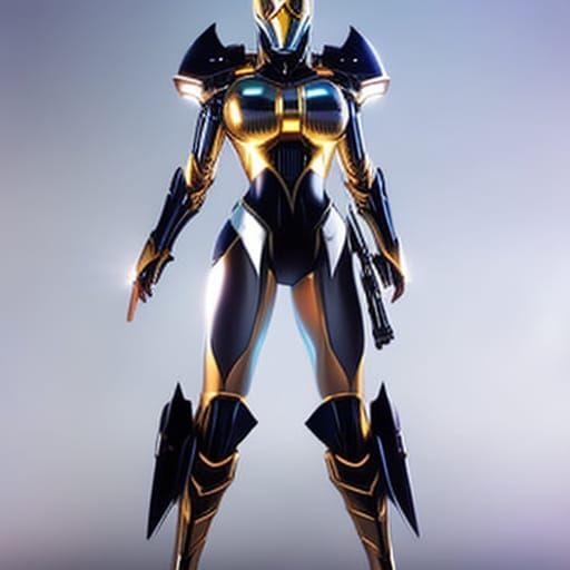 fantasy sparkly shiny golden cyborg, futuristic, perfect composition ...