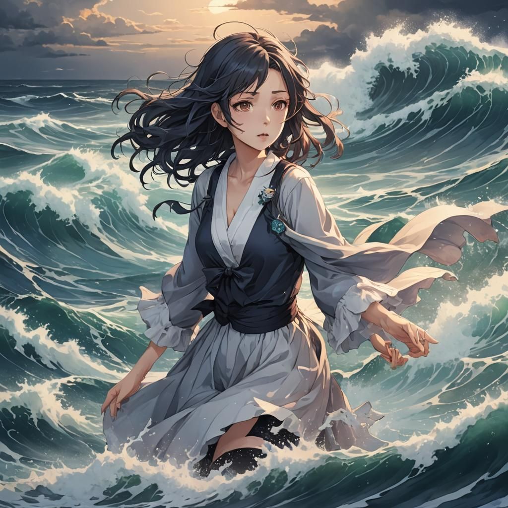 Haunting ocean waves - AI Generated Artwork - NightCafe Creator