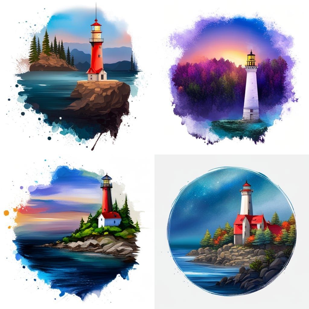 Lighthouse Badge - AI Generated Artwork - NightCafe Creator