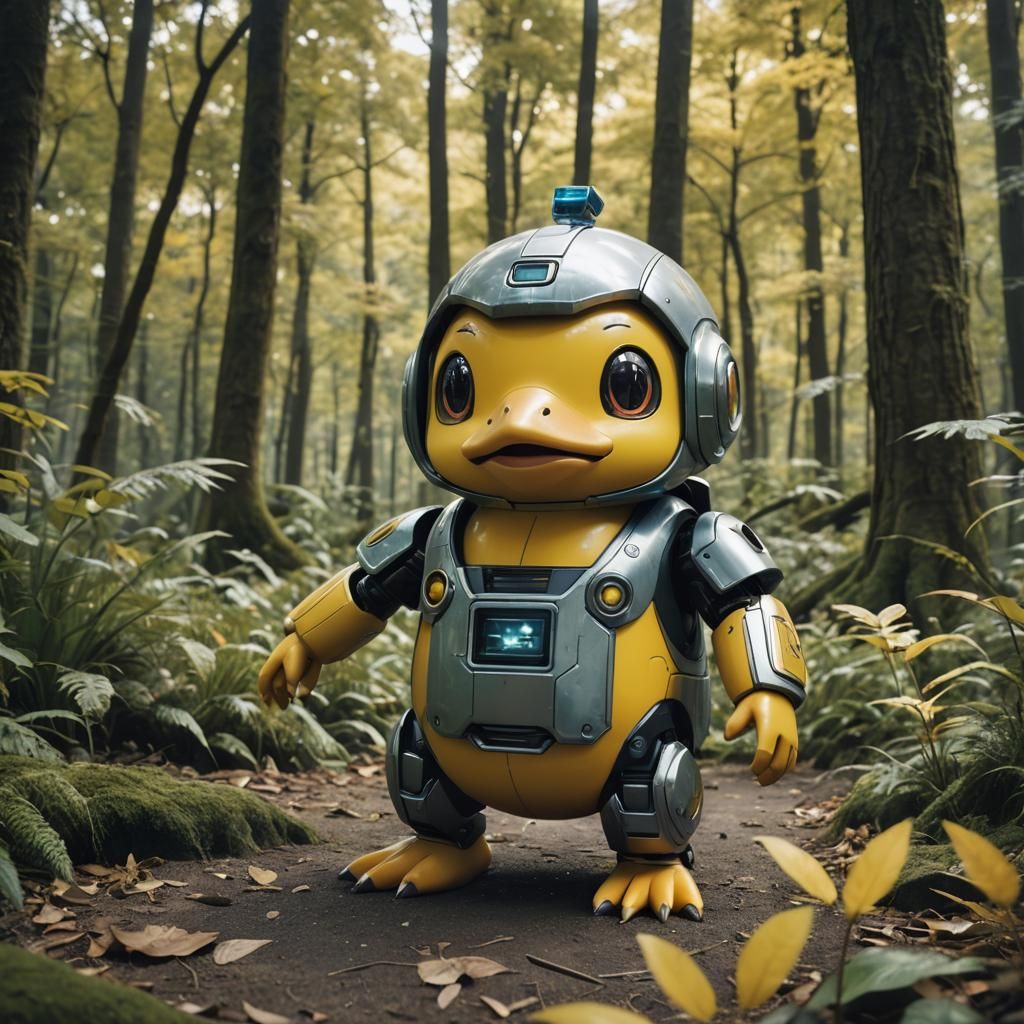 Psyduck Pokémon futuristic half robot - AI Generated Artwork ...