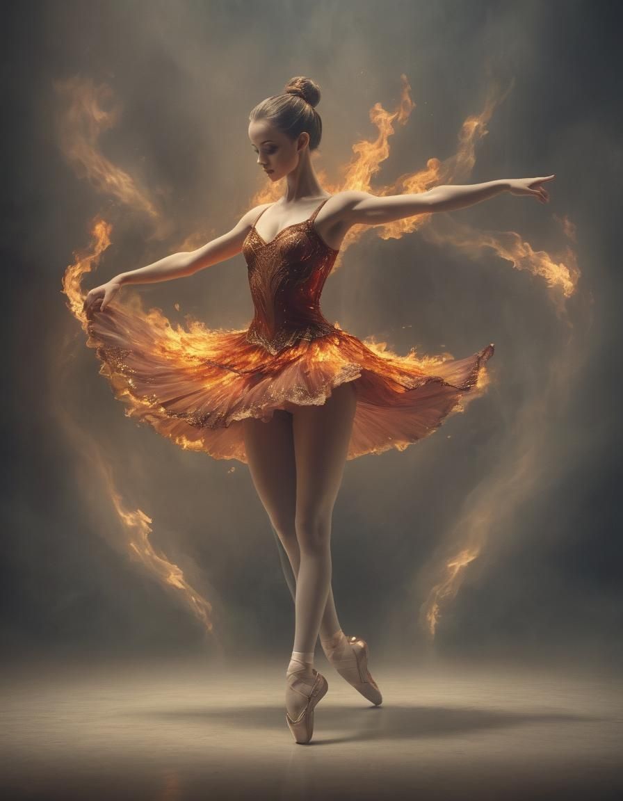 Ballerina on fire. - AI Generated Artwork - NightCafe Creator