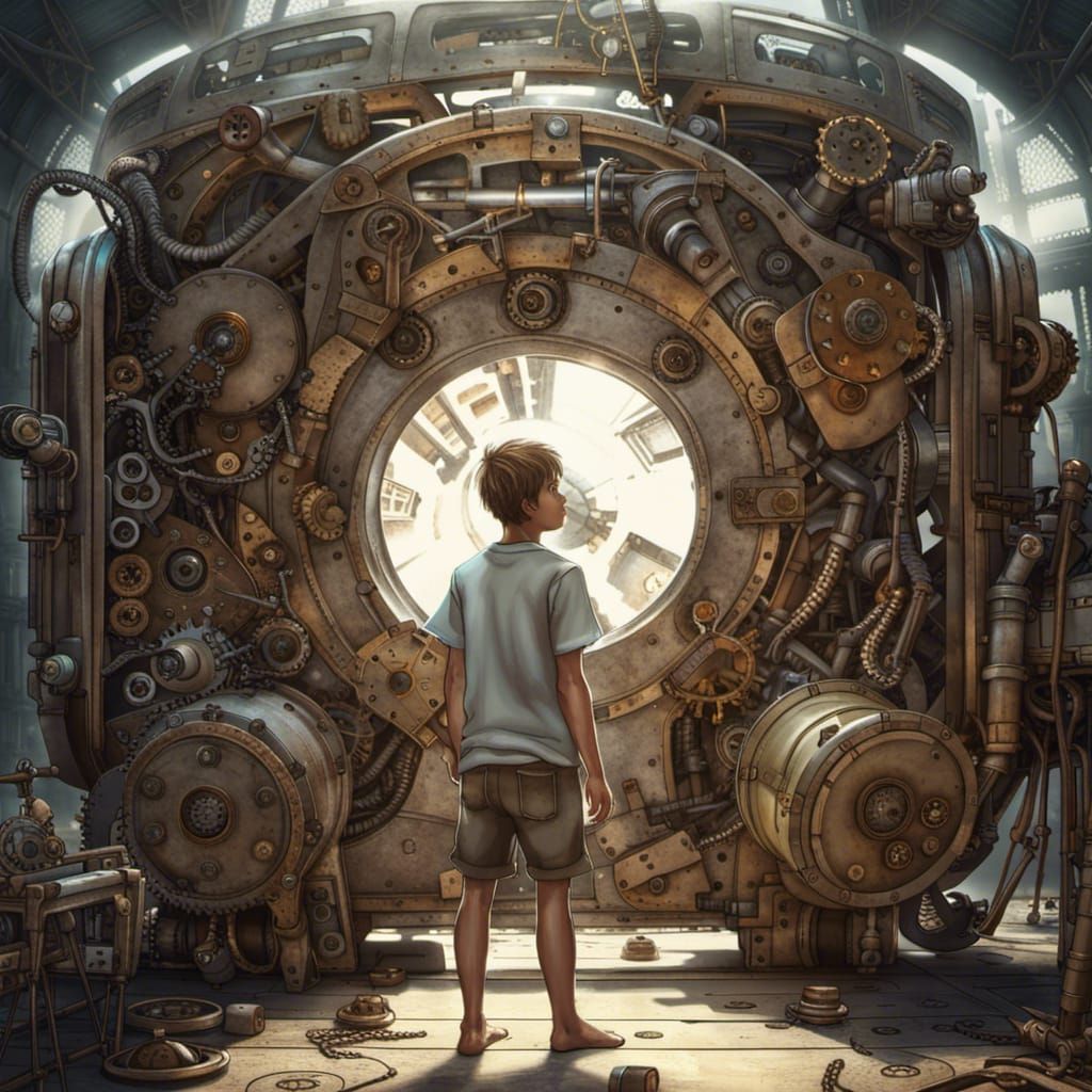 Boy with time machine - AI Generated Artwork - NightCafe Creator