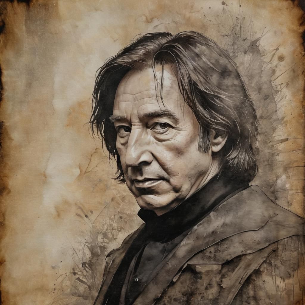 Sir Alan Rickman as Severus Snape in Haunting Dark... - AI Art