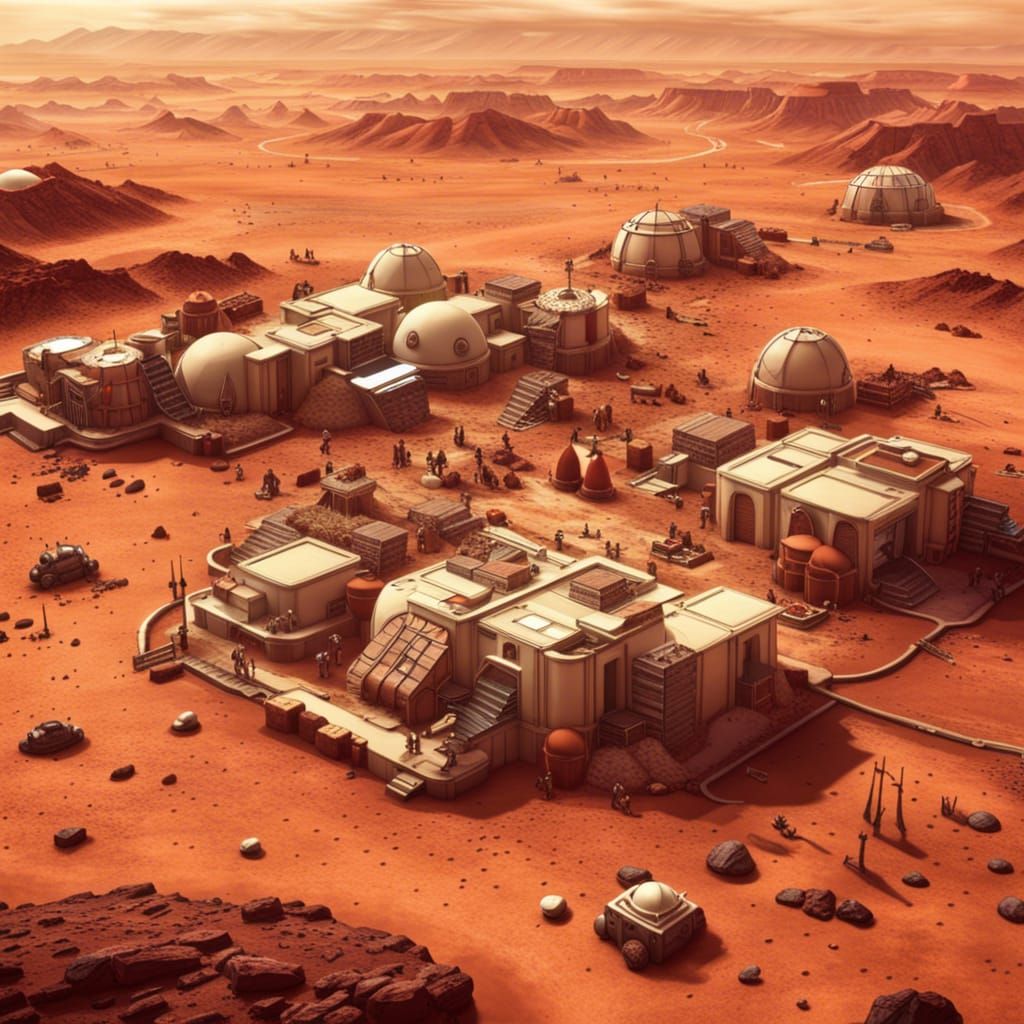 Early Mars colonies - AI Generated Artwork - NightCafe Creator