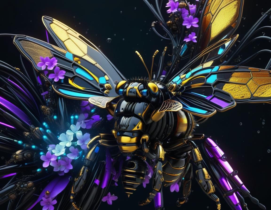 Robotic Bumblebee - AI Generated Artwork - NightCafe Creator