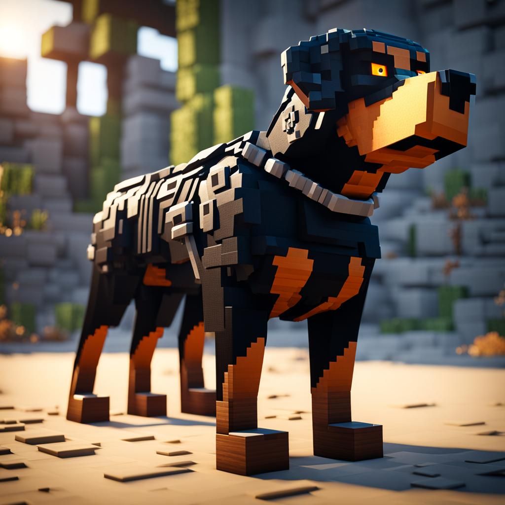 Minecraft Rottweiler Dog - AI Generated Artwork - NightCafe Creator