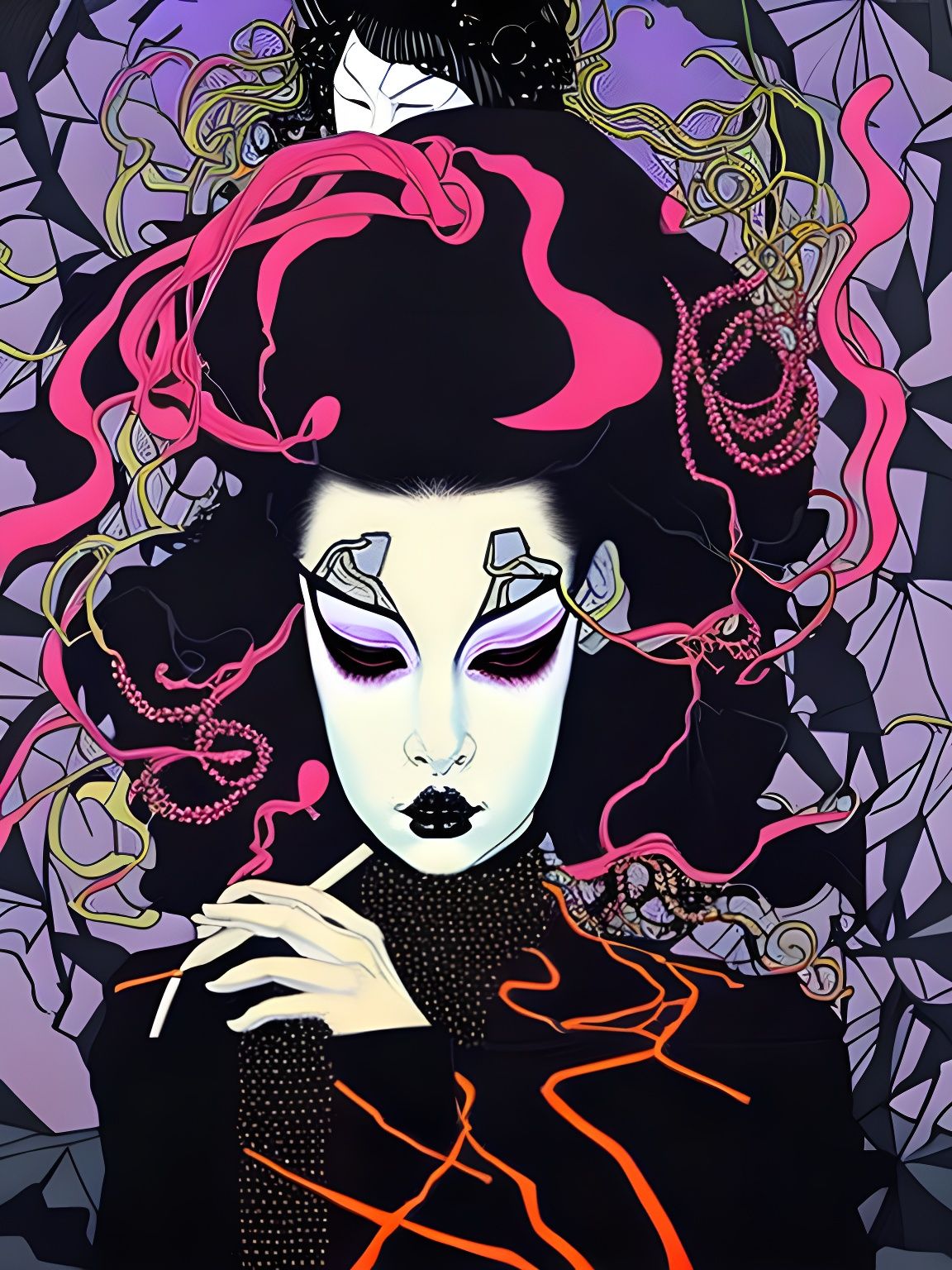 "paranoia!!! Nighmare in the mind!! black smoke!!!", highly detailed ...