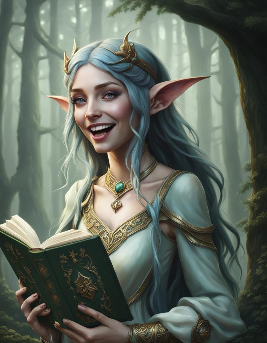 Reading elf - AI Generated Artwork - NightCafe Creator