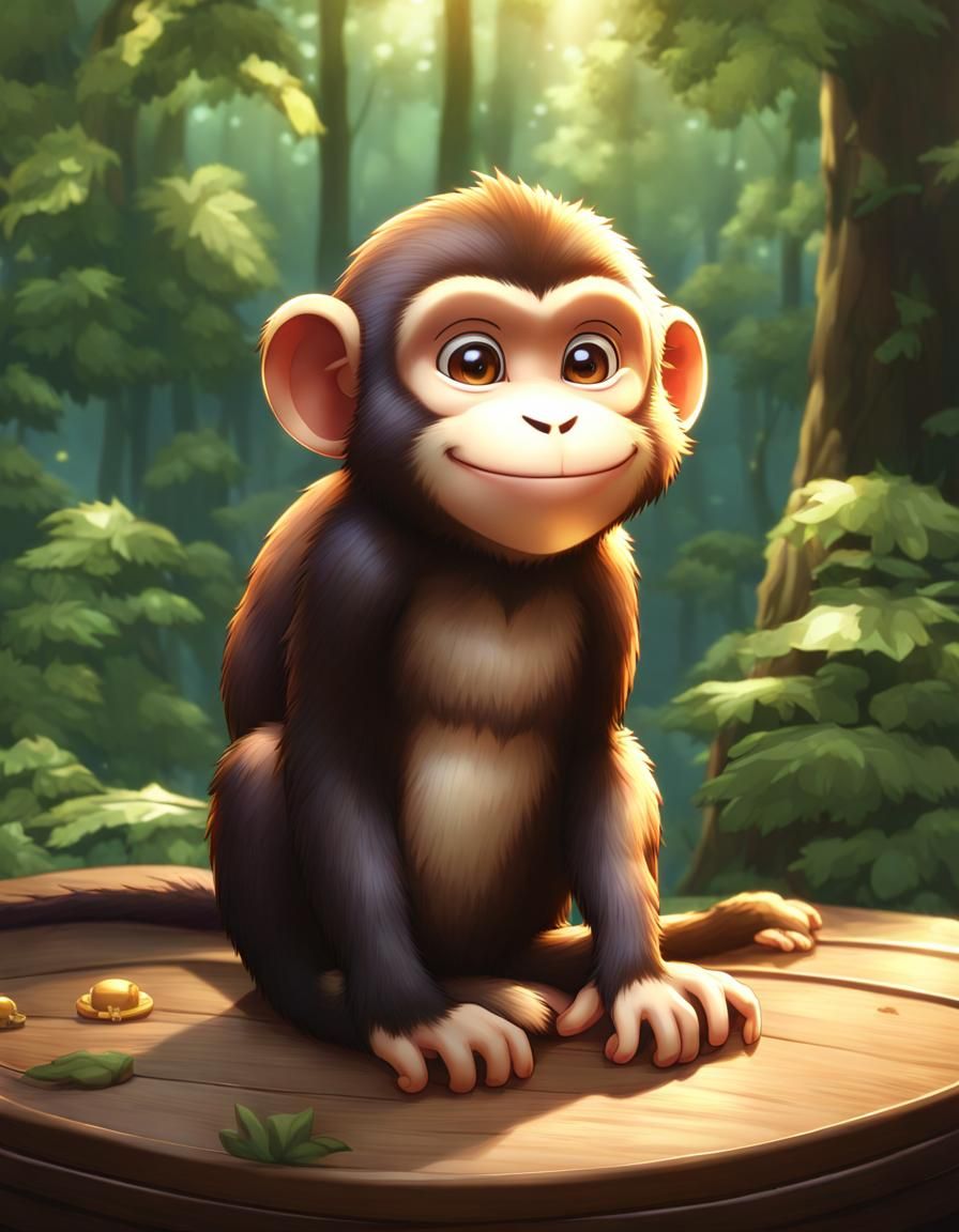 Monkey Portrait With a Smile - AI Generated Artwork - NightCafe Creator