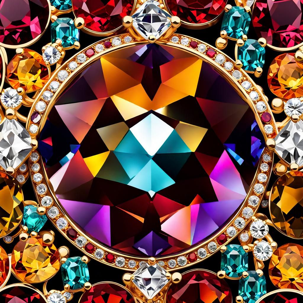 A circle of jewels - AI Generated Artwork - NightCafe Creator