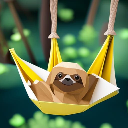 Origami Sloth - AI Generated Artwork - NightCafe Creator