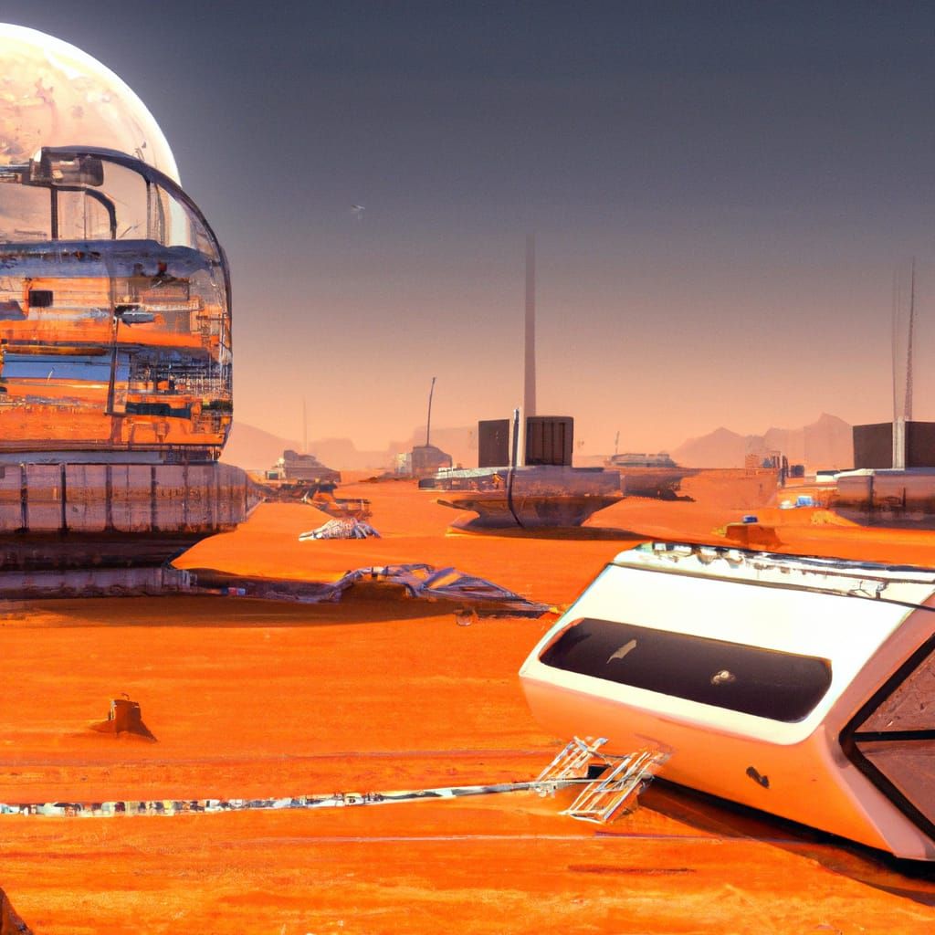 Walking on the surface of a terraformed Mars the first human colony on ...