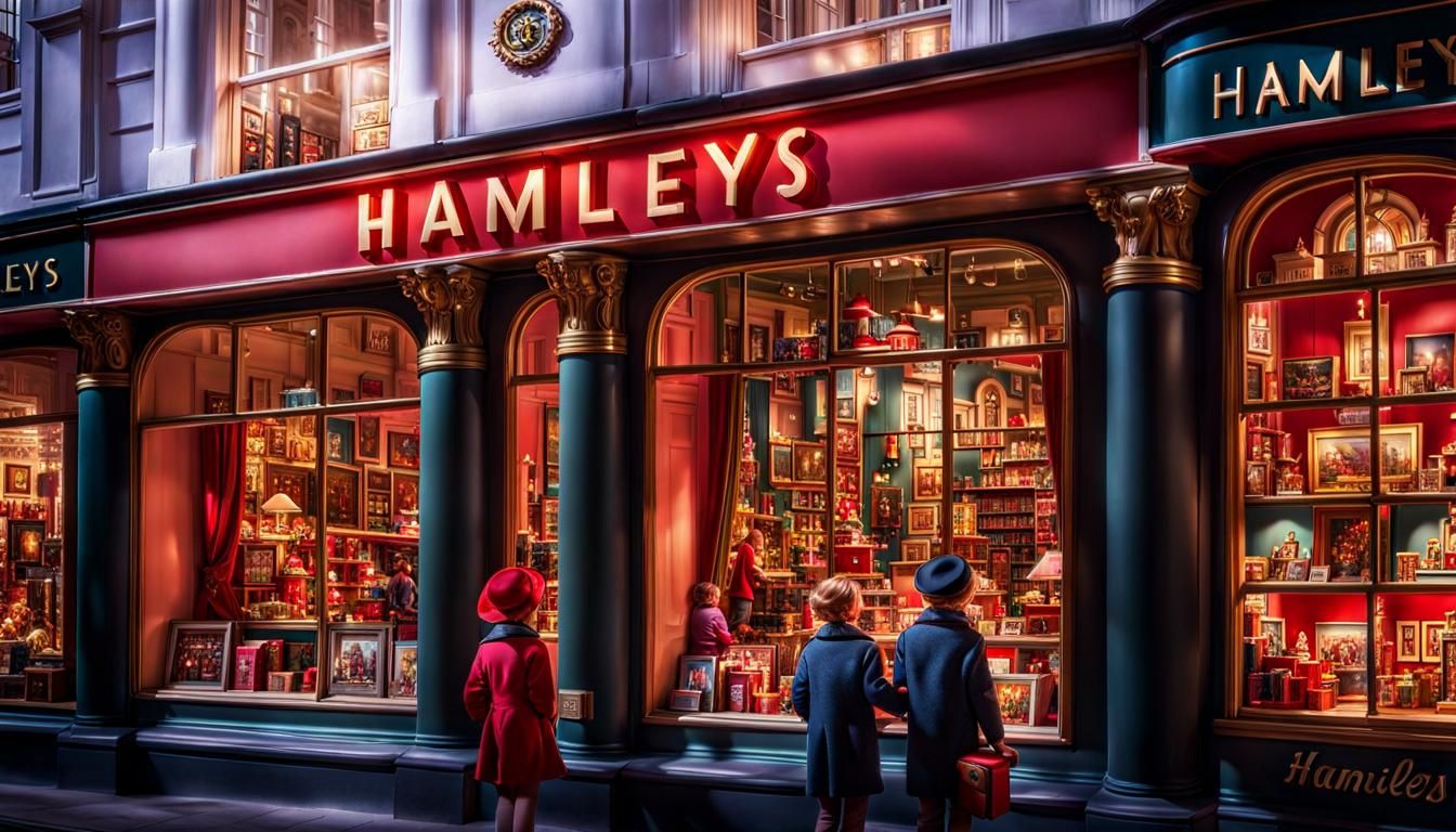 Hamleys London 1950s , no boy or girl could ever resist the window of ...