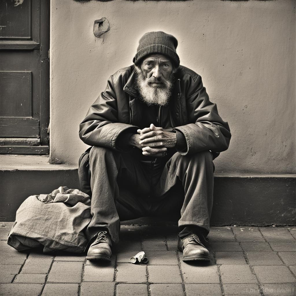 Homeless man - AI Generated Artwork - NightCafe Creator
