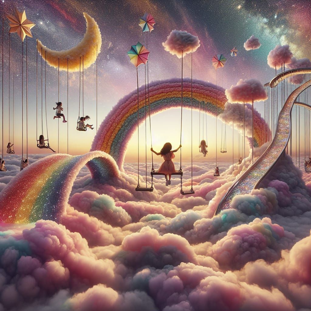 a magical playground - Ethereal Playground in Vibrant Color...