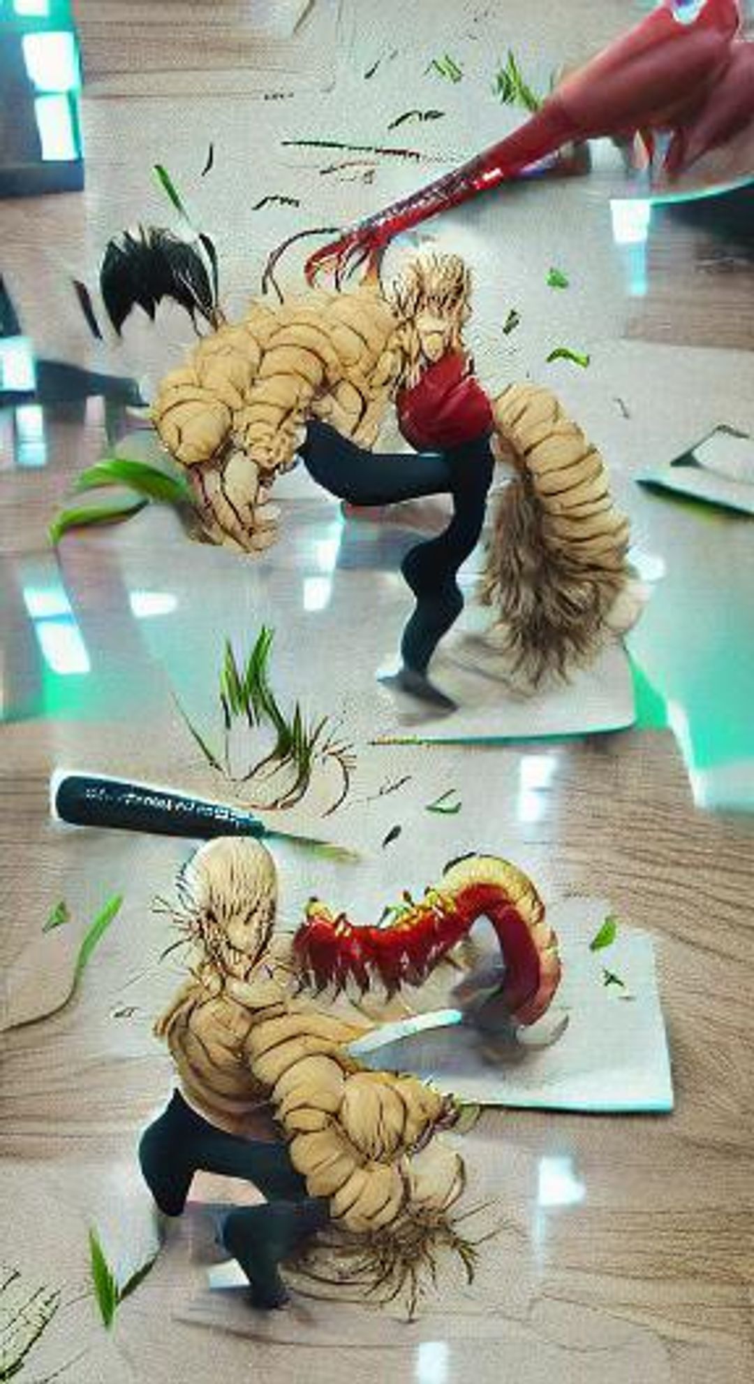 Monster Garou cutting Sage Centipede in half with a karate chop from ...