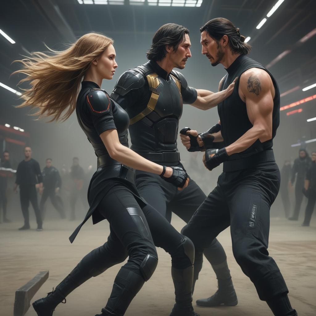 Trío fighting - AI Generated Artwork - NightCafe Creator