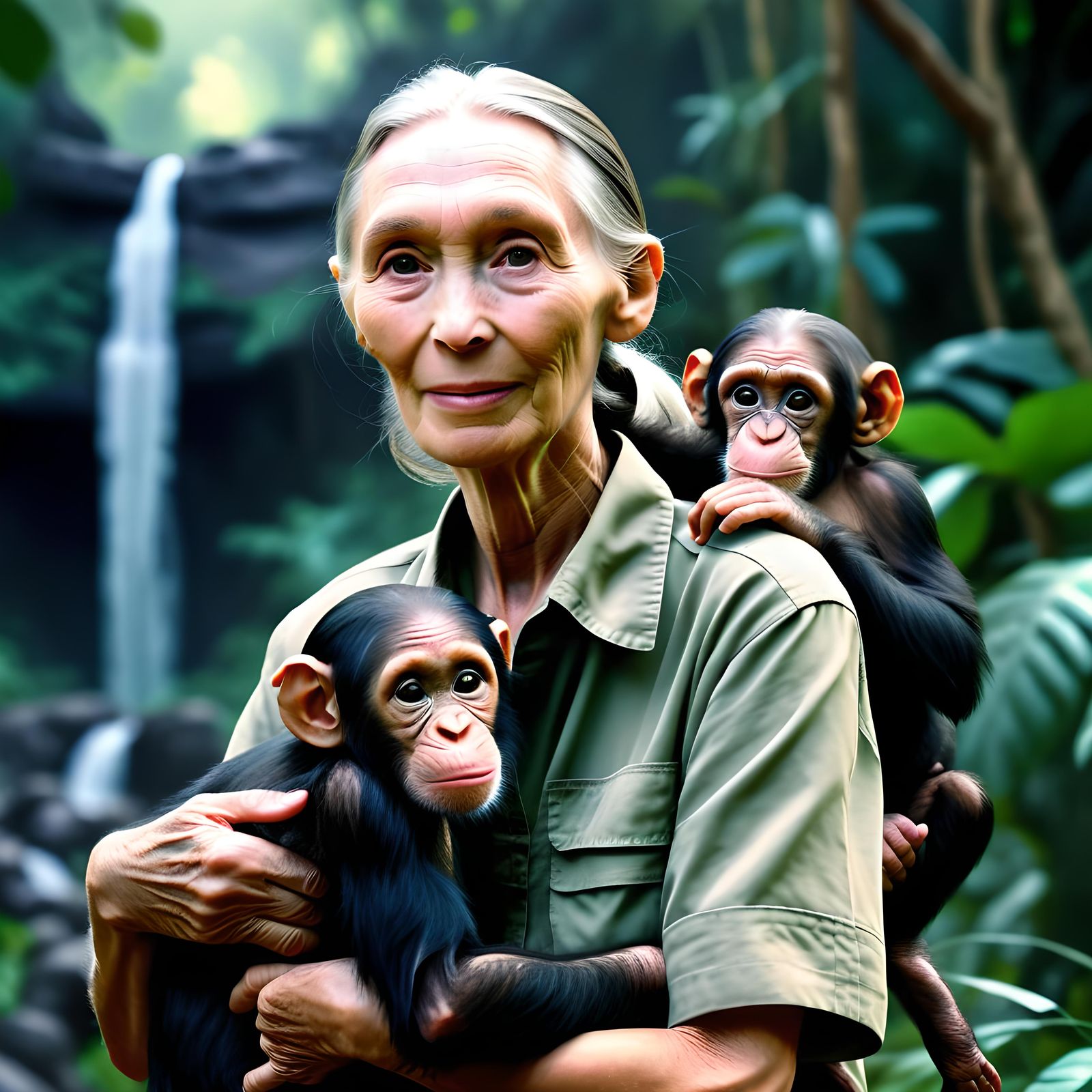 Women inspire Challenge: Dr. Jane Goodall holding a beloved Chimpanzee ...
