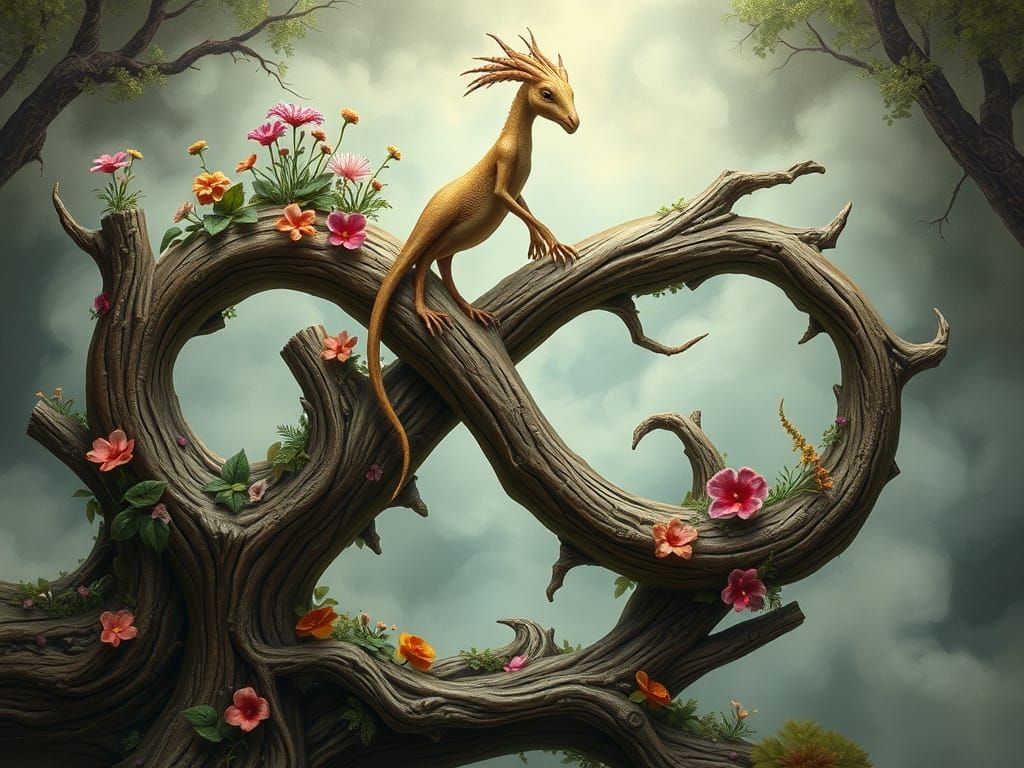 The Infinity Tree - Ethereal Infinity Tree with Mystical Flo...