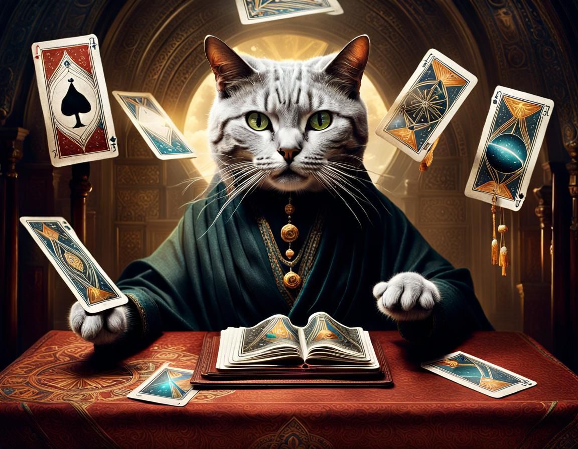 Fortune teller cat - AI Generated Artwork - NightCafe Creator