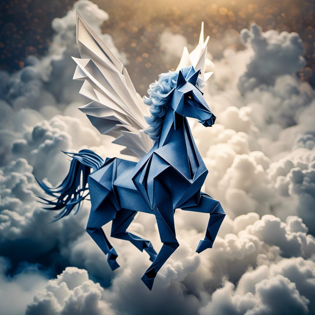 Origami Pegasus - AI Generated Artwork - NightCafe Creator