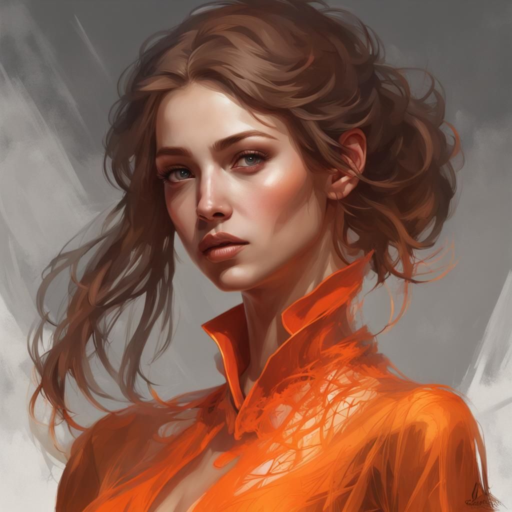 "Girl in long sleeve orange dress" Weight:1 Save "head and shoulders ...