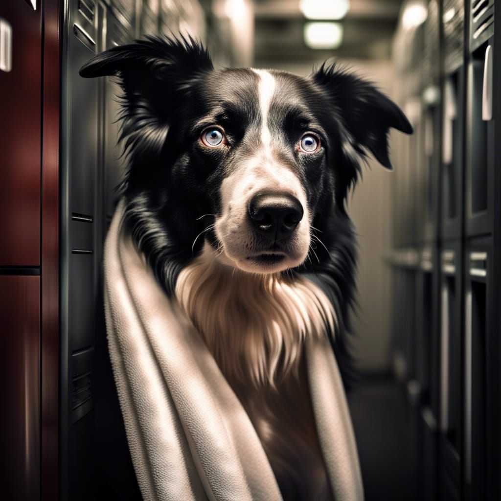Tired Border Collie.. - AI Generated Artwork - NightCafe Creator