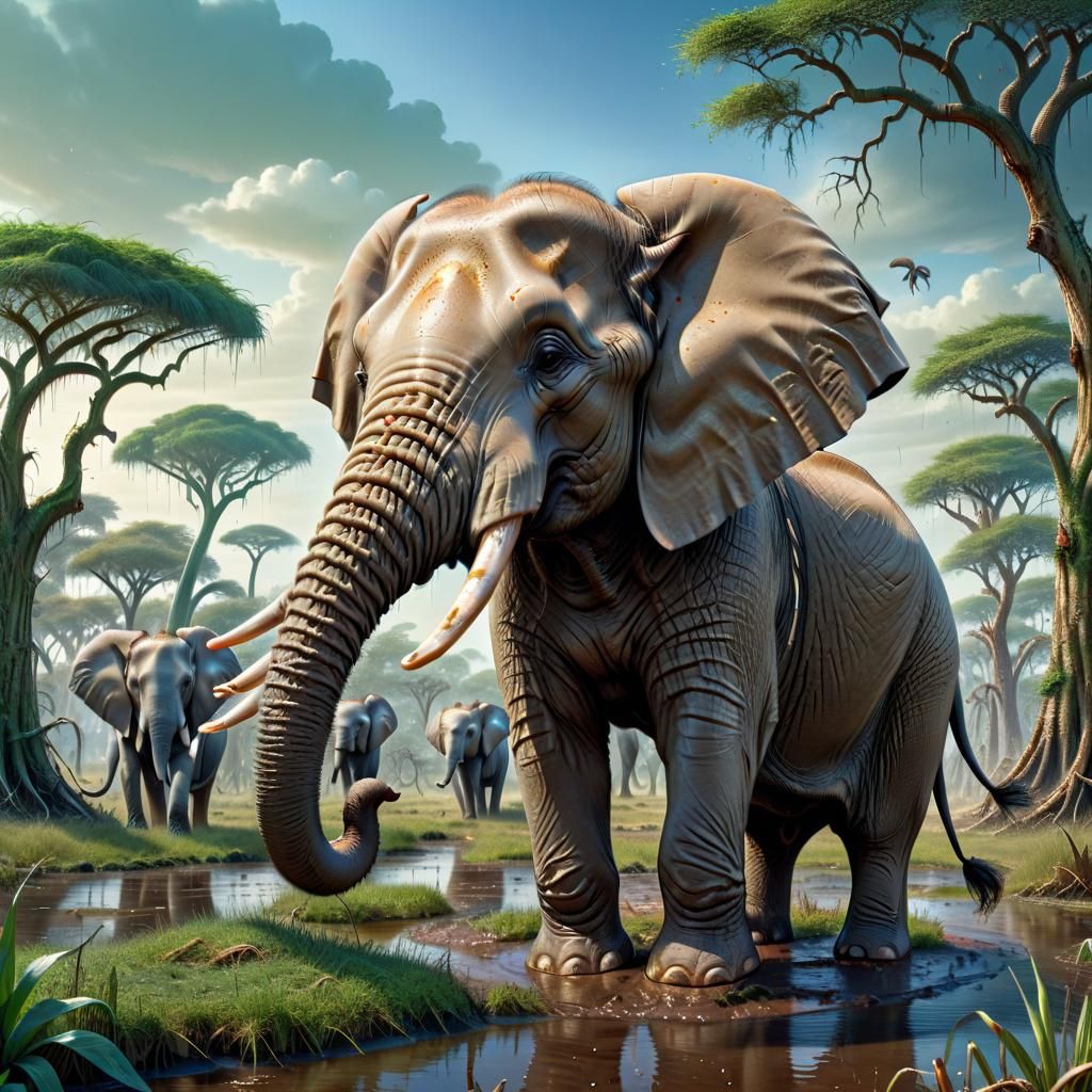 The powerful elephants - AI Generated Artwork - NightCafe Creator