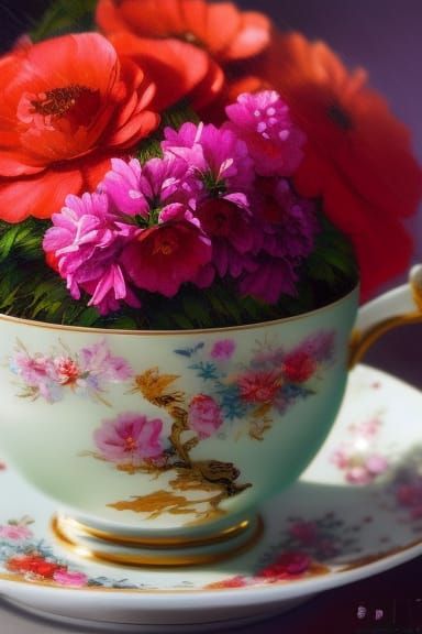 Flower Tea - AI Generated Artwork - NightCafe Creator