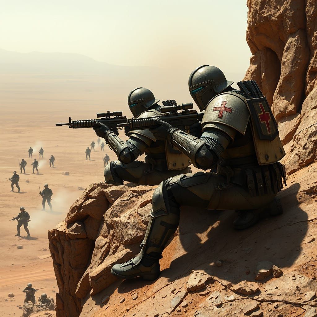 Sci-fi Knights Templar snipers from the book series, Tail Of A Soldier.