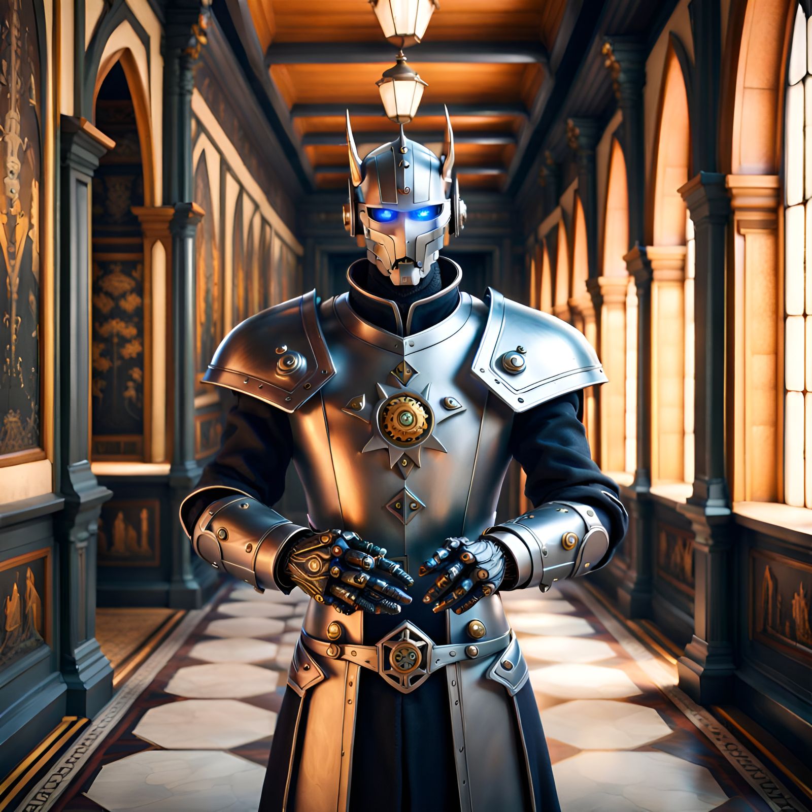 cybernetic medieval butler - AI Generated Artwork - NightCafe Creator
