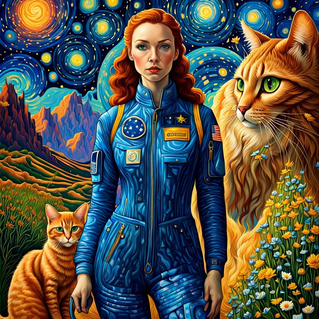 Starry cat mission! 🚀😸 - AI Generated Artwork - NightCafe Creator