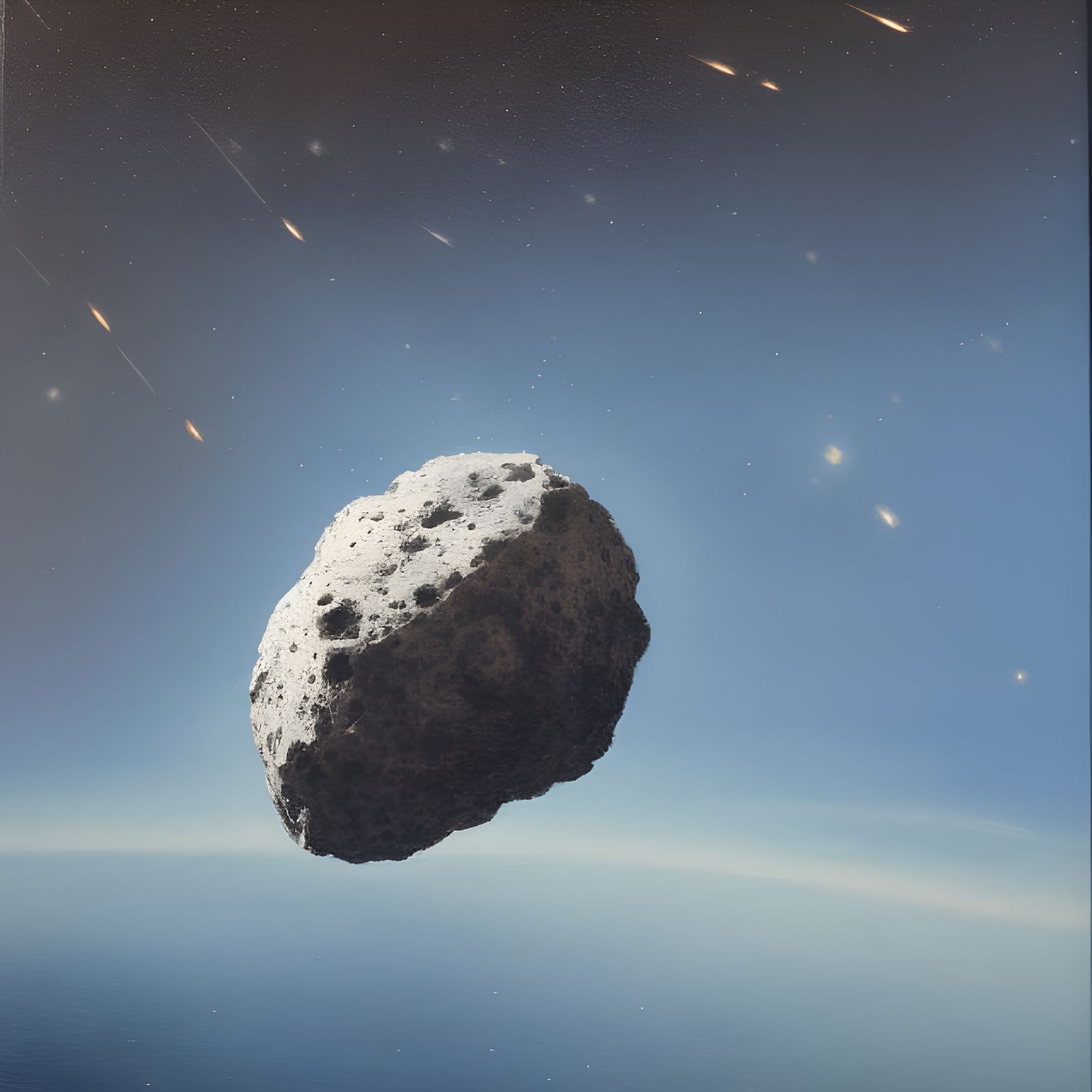 An asteroid over the Earth - AI Generated Artwork - NightCafe Creator