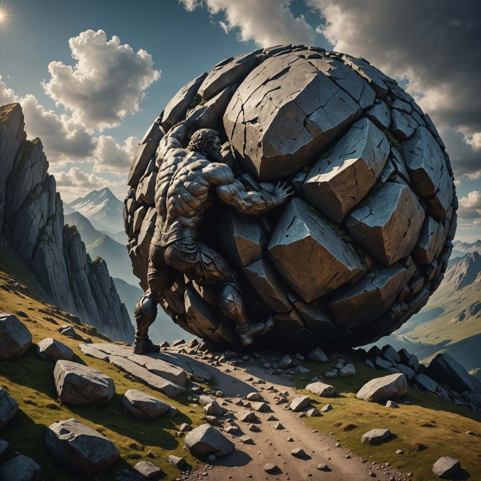 Sisyphus on the March - Sisyphus in Epic Digital Landscape