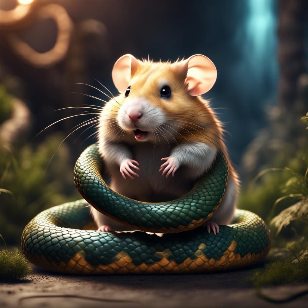 Hamster with snake tail - AI Generated Artwork - NightCafe Creator