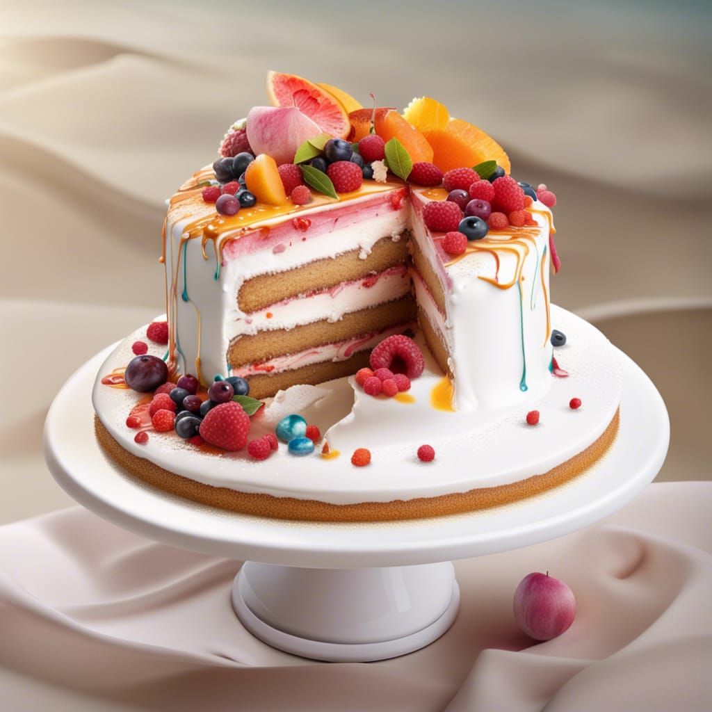 Wedding cake coloré - AI Generated Artwork - NightCafe Creator
