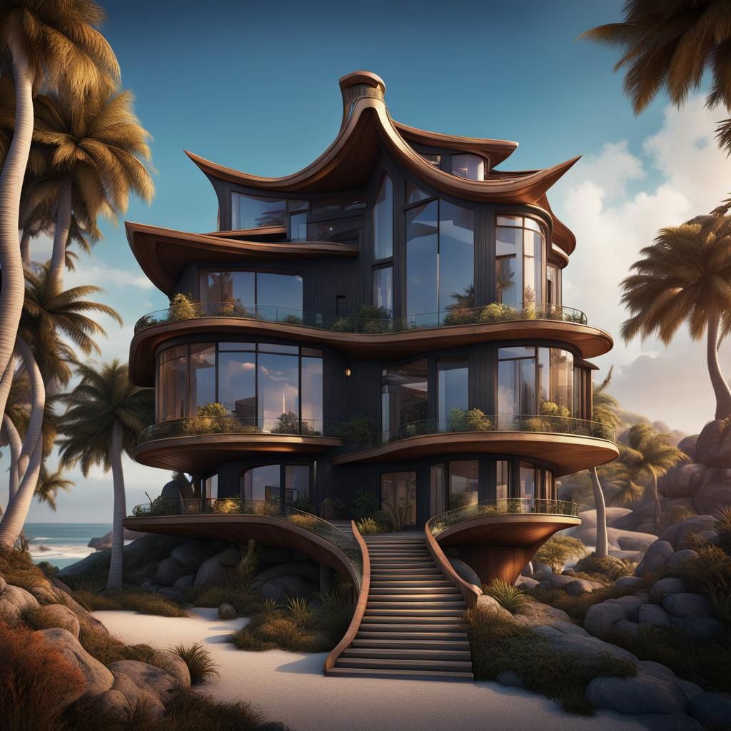 Beautiful Abstract home architecture by the beach side, nice roofing ...