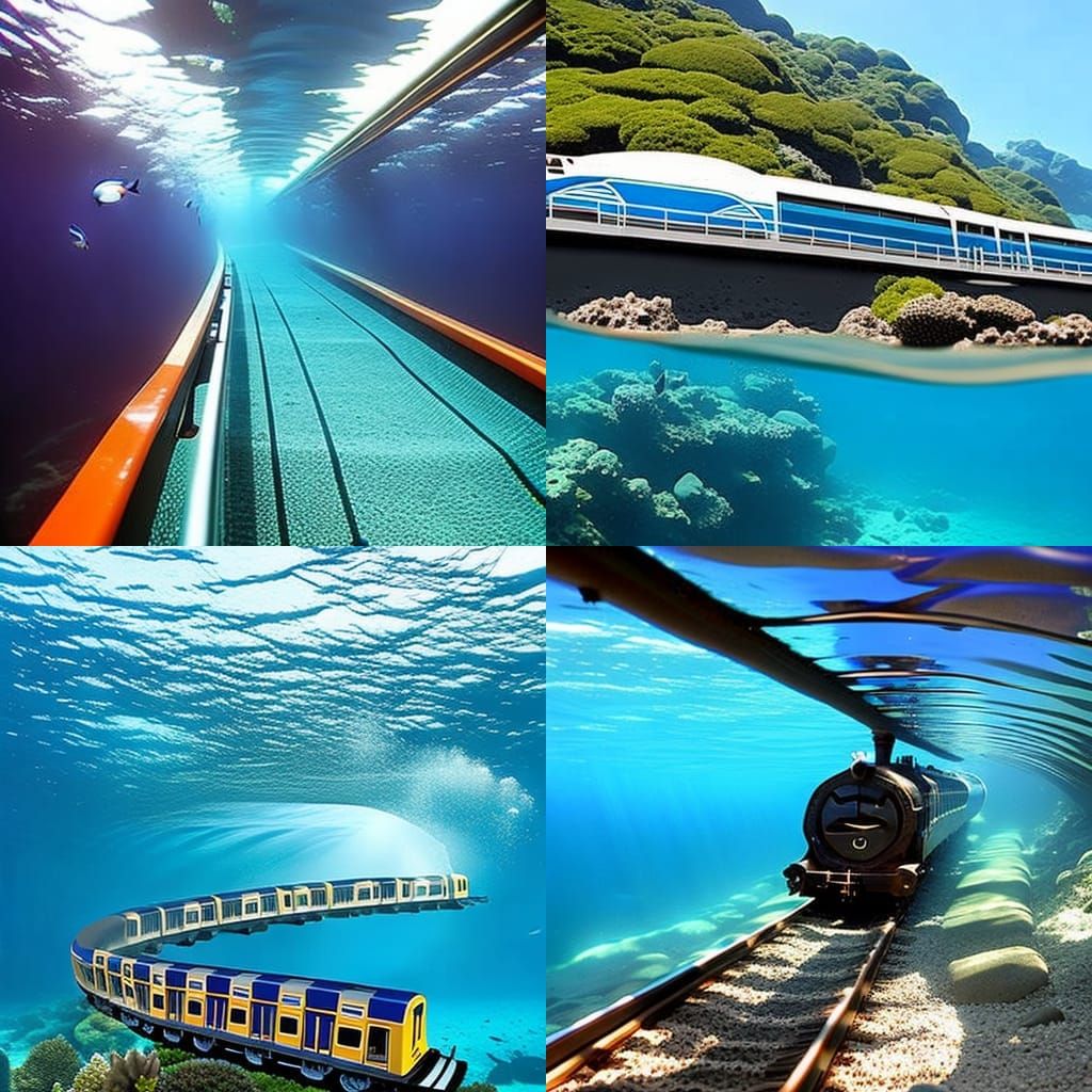 underwater sea train - AI Generated Artwork - NightCafe Creator