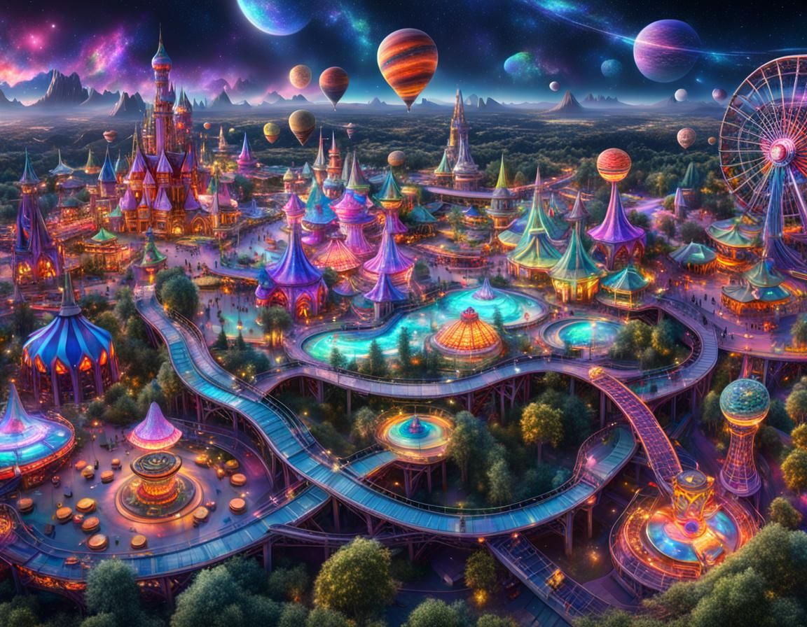 A fantastic amusement park - AI Generated Artwork - NightCafe Creator