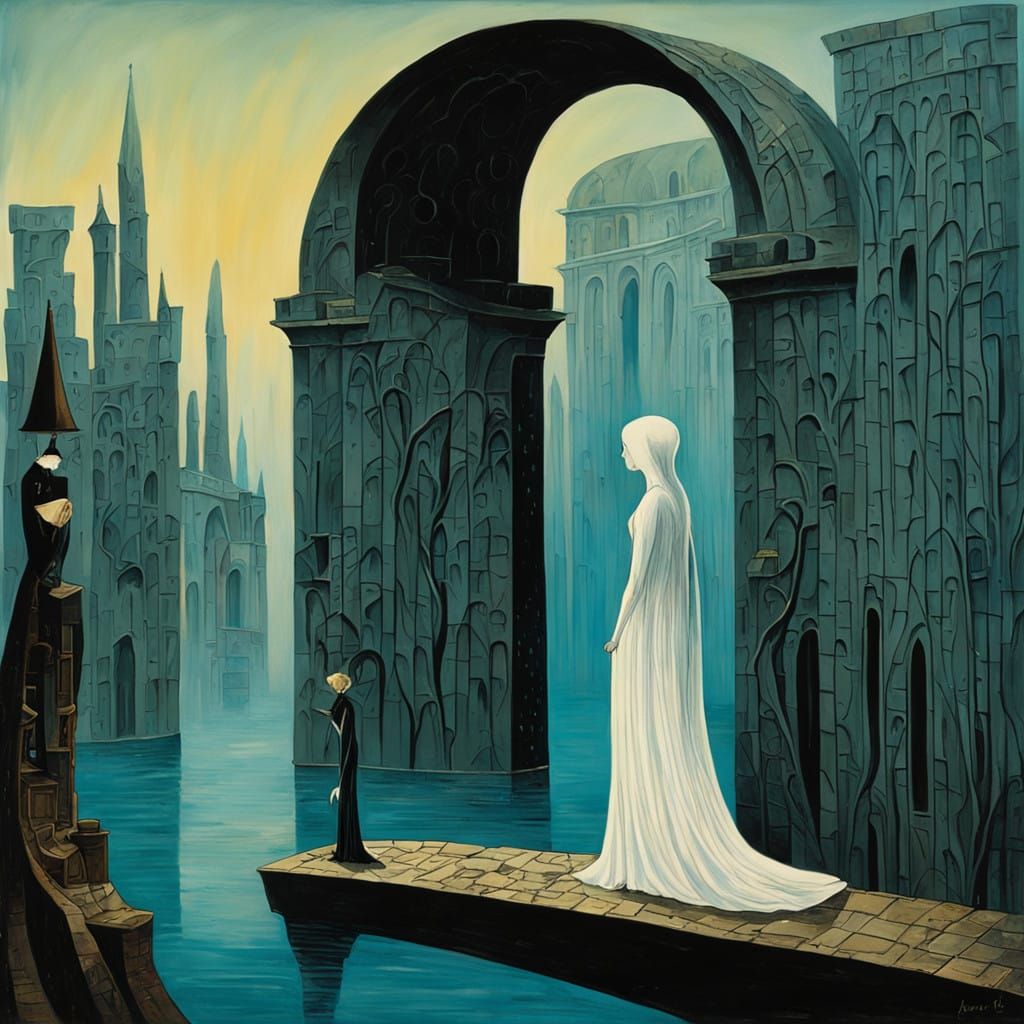 Surrealist Bridge to Eternity in Matte Background - AI Art